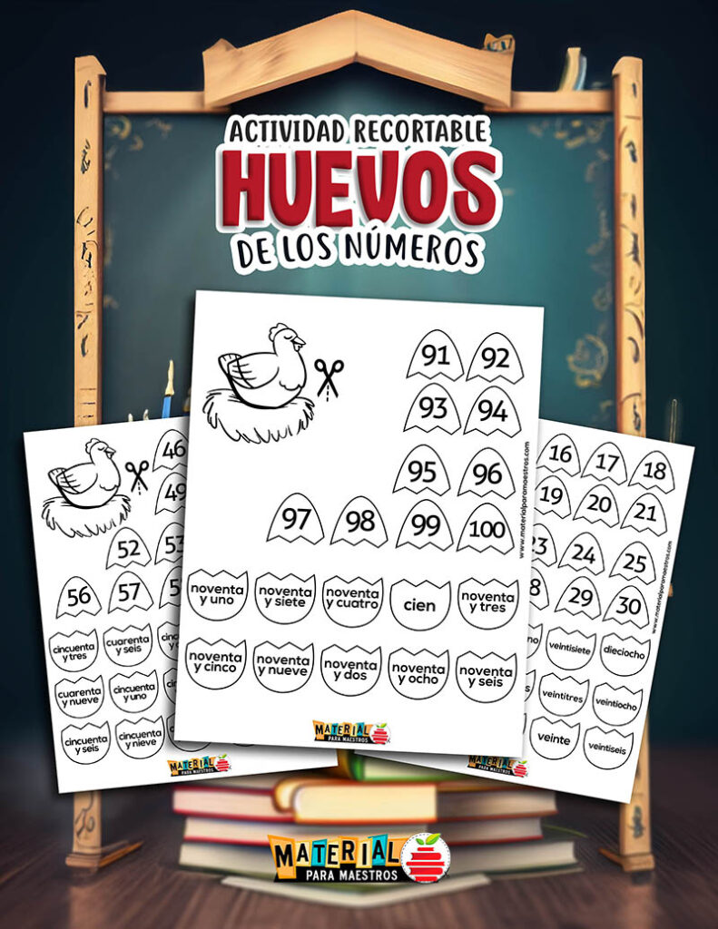 Actividad recortable de los huevos de los números - Material para Maestros