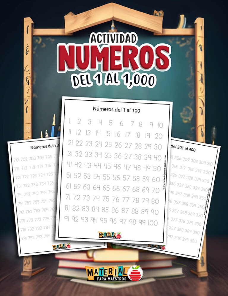Fichas de los números del 1 al 1000 para imprimir - Material para Maestros
