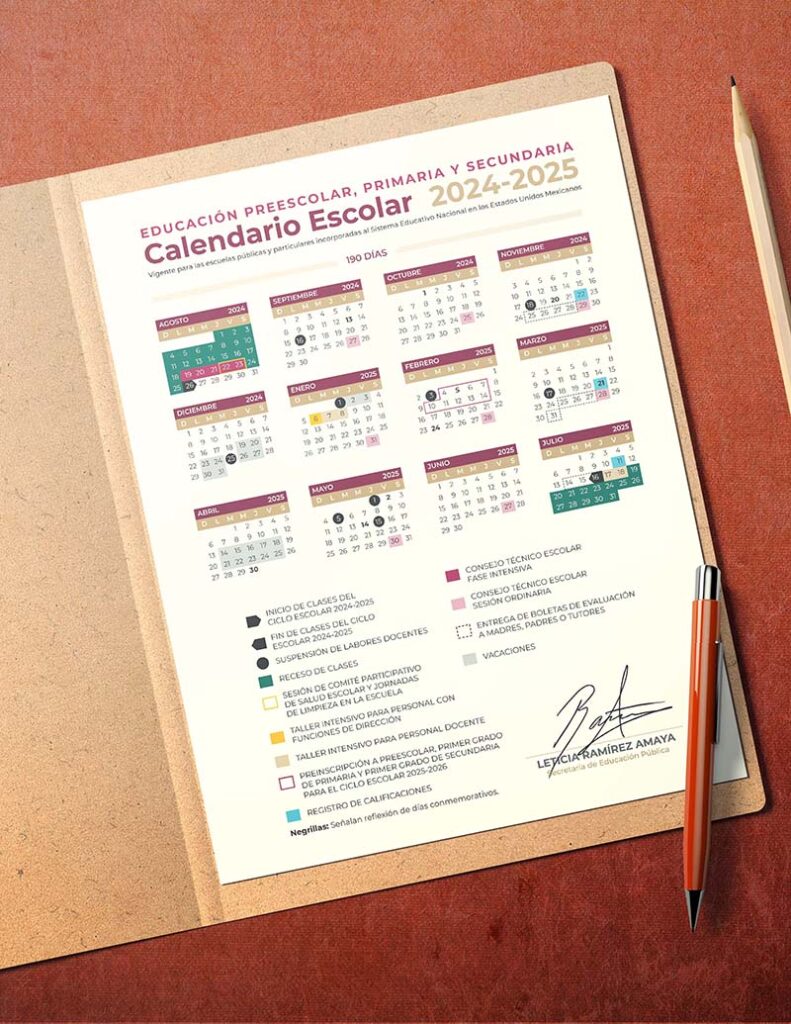 Calendario escolar 2024-2025 en PDF para imprimir - Material para Maestros