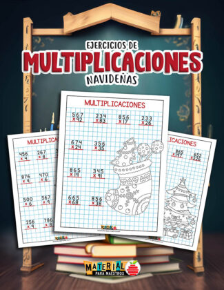Hojas de multiplicaciones con temática navideña - Material para Maestros