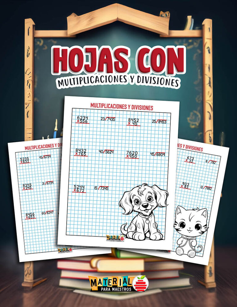 Hojas para practicar multiplicaciones y divisiones - Material para Maestros