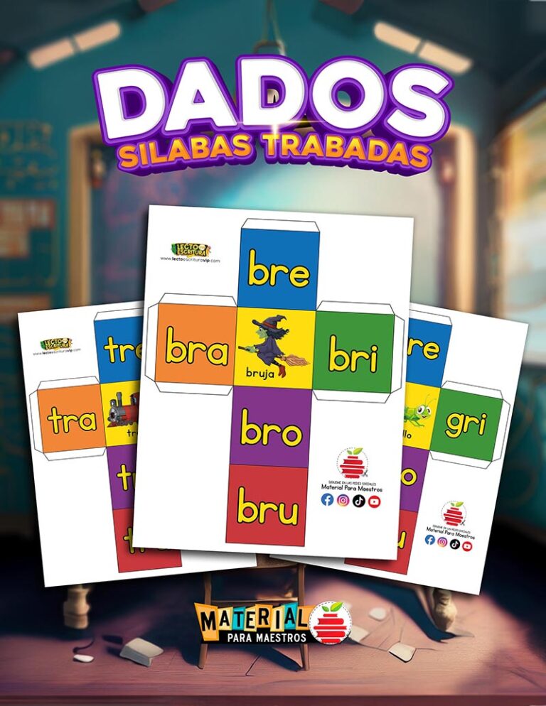 Dados Didácticos De Las Sílabas Trabadas Material Para Maestros