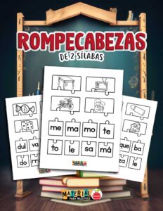 Rompecabezas de palabras de 2 sílabas - Material para Maestros
