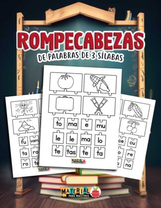 Rompecabezas de palabras de 3 sílabas - Material para Maestros