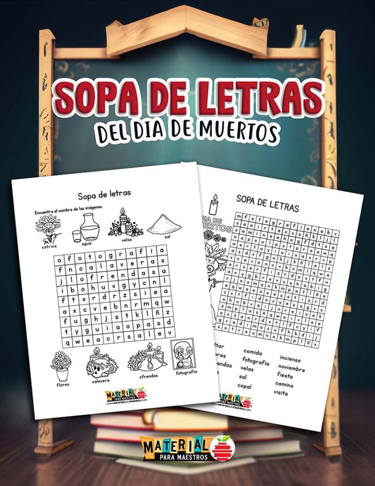 Sopa de letras de día de muertos para imprimir - Material para Maestros
