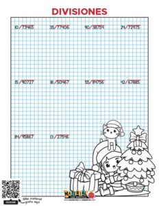 Hojas de divisiones con temática navideña - Material para Maestros
