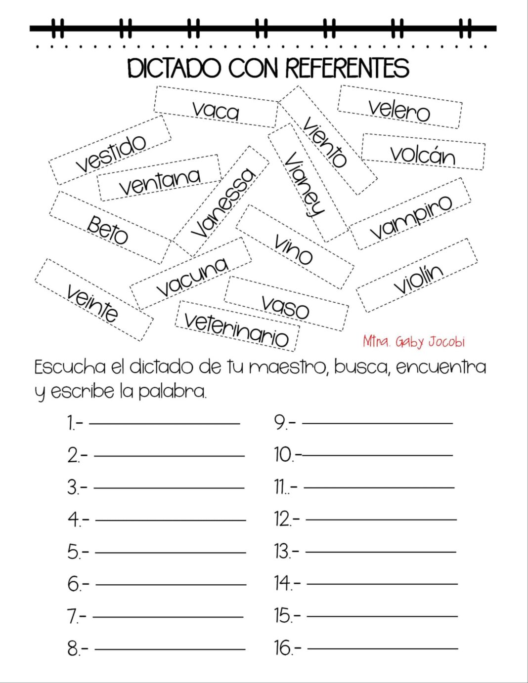 Dictado con referentes - Material para Maestros