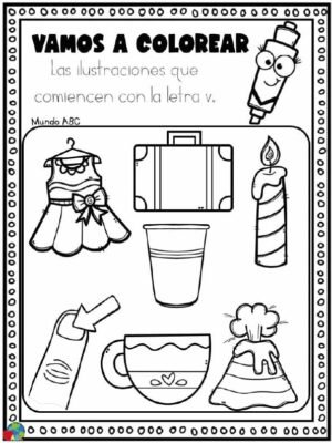 Fichas para colorear por sílabas - Material para Maestros