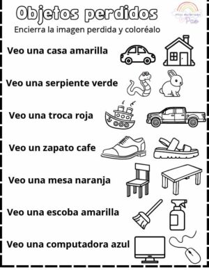 Lee la oración y colorea el dibujo correcto - Material para Maestros