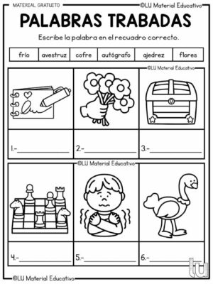 Palabras con las sílabas trabadas - Material para Maestros