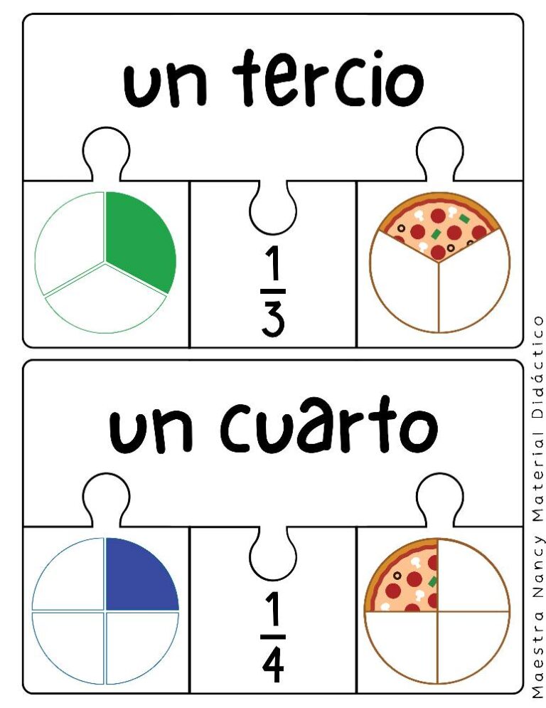Rompecabezas de fracciones - Material para Maestros