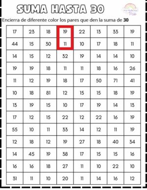 Sopa de números para trabajar la suma - Material para Maestros