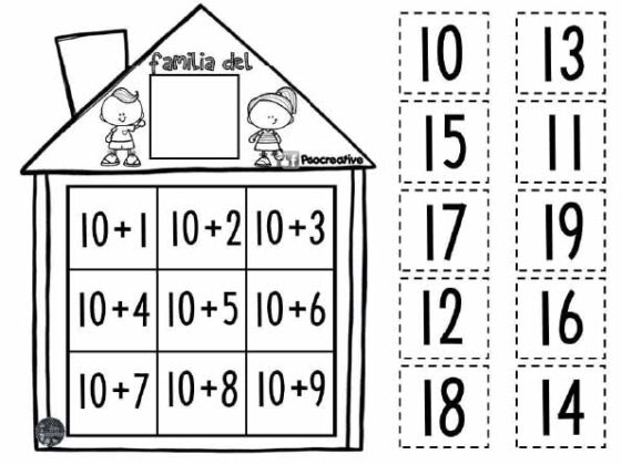 Casitas de las familias de lo números - Material para Maestros