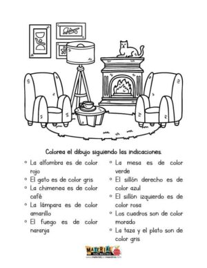 Colorea los dibujos leyendo las oraciones y siguiendo las indicaciones ...