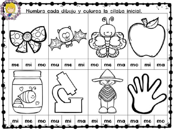 Fichas para identificar y colorear la sílaba inicial - Material para ...