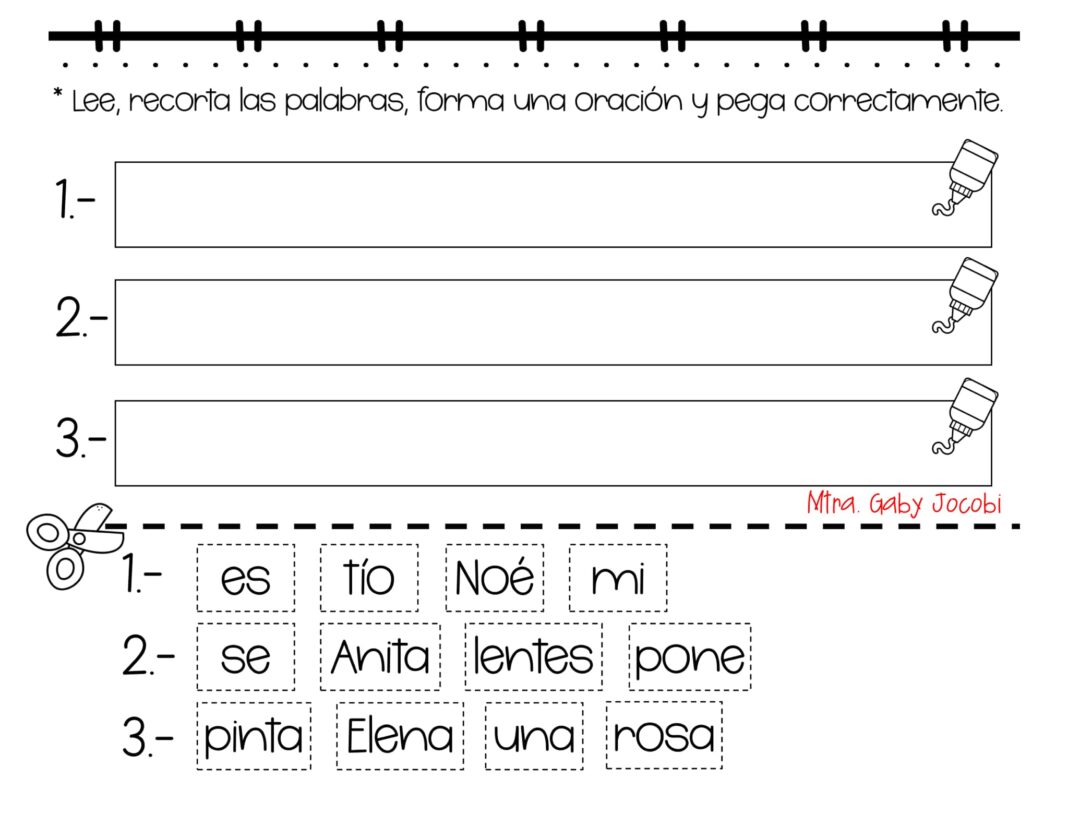 Recorta y forma oraciones - Material para Maestros