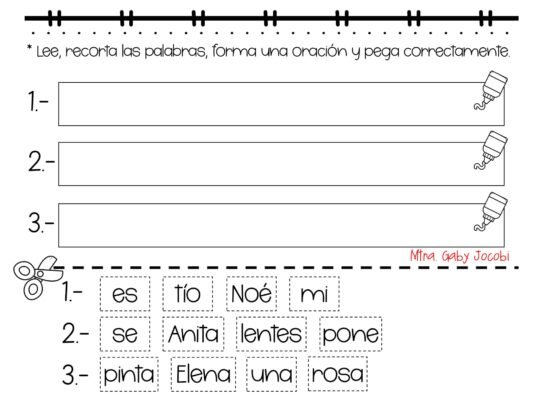 Recorta y forma oraciones - Material para Maestros