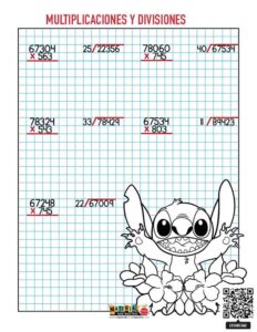Multiplicaciones y divisiones con temática de Lilo y Stitch - Material ...