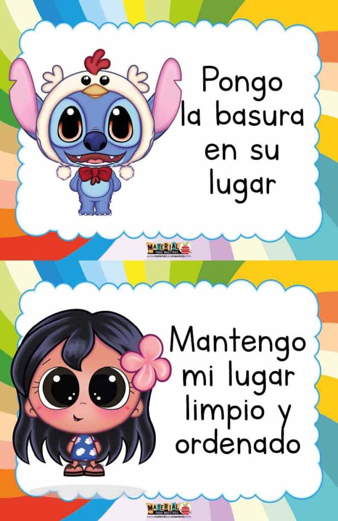 Reglamento del salón de clases con temática de Lilo y Stitch - Material ...