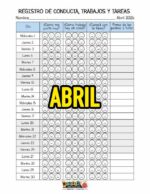 Registro de conducta, trabajos y tareas – Abril 2026 - Material para ...