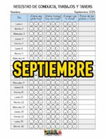Registro de conducta, trabajos y tareas – Septiembre 2025 - Material ...