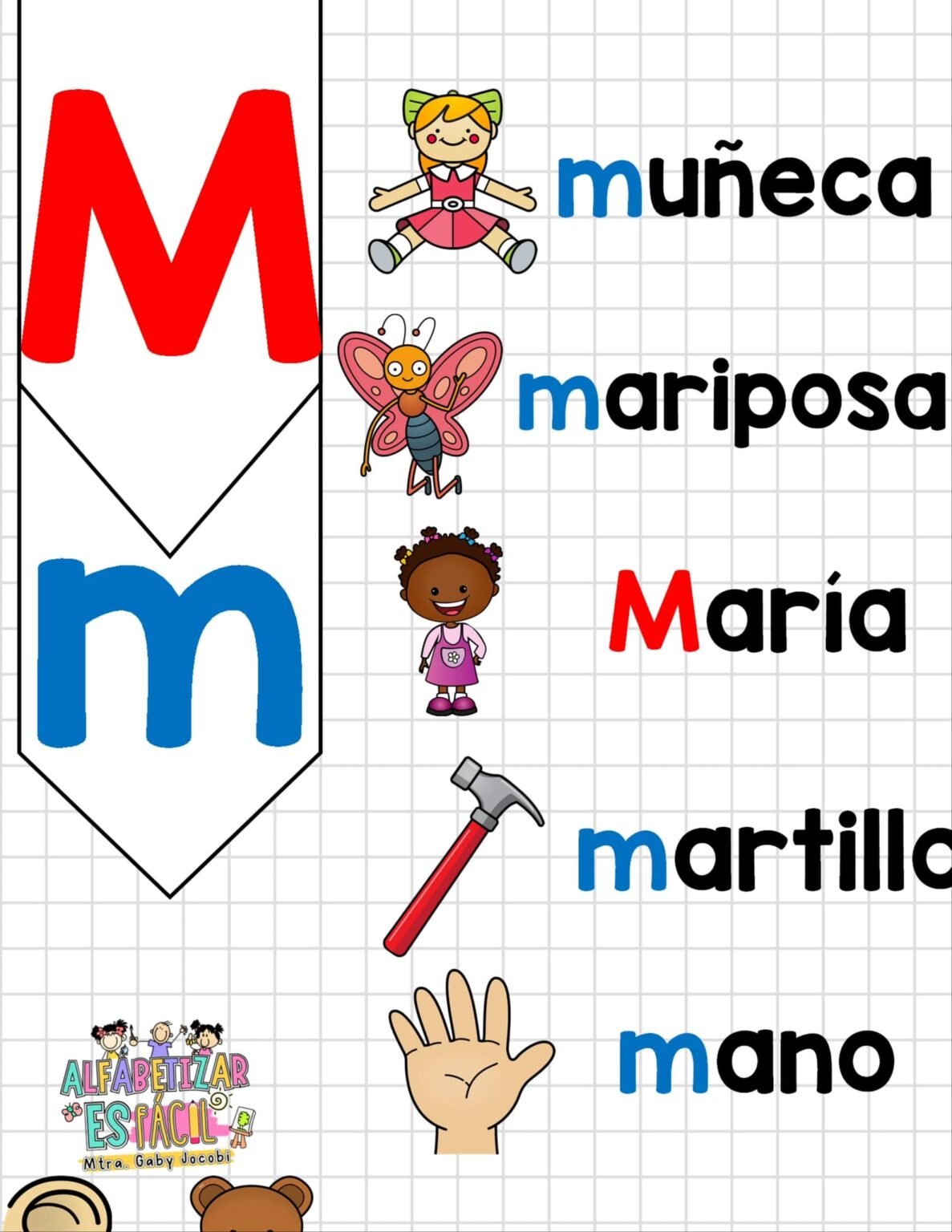 Silabario ilustrado para adornar - Material para Maestros