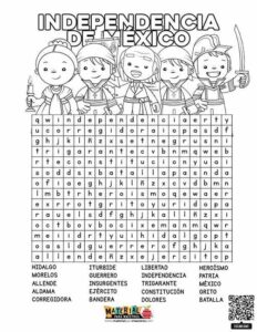 Sopa de letras sobre la Independencia de México - Material para Maestros