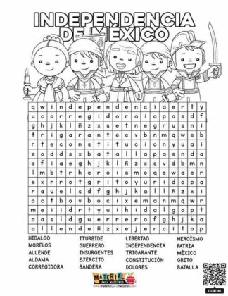 Sopa de letras sobre la Independencia de México - Material para Maestros