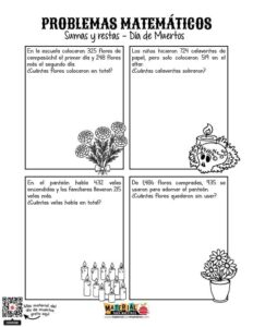 Problemas de sumas y restas del Día de Muertos - Material para Maestros