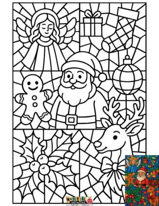 Vitrales de Navidad para colorear - Material para Maestros