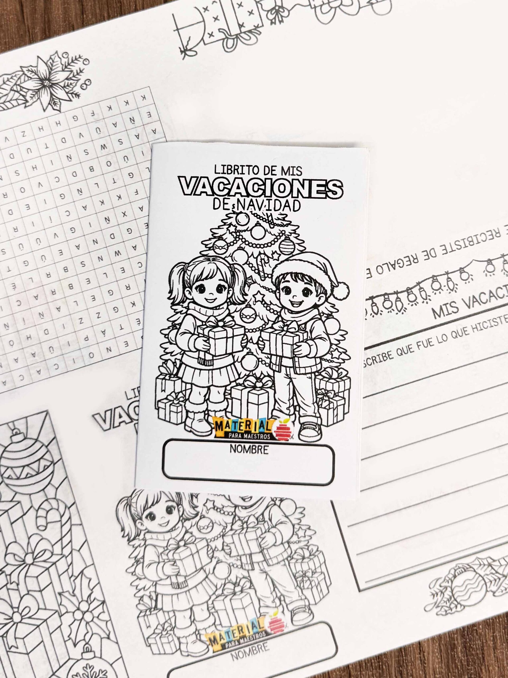 Librito de mis vacaciones de Navidad - Material para Maestros