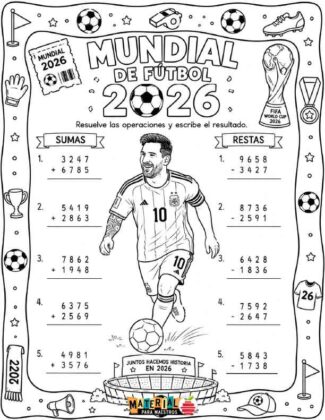 Sumas y restas del Mundial 2026 - Material para Maestros